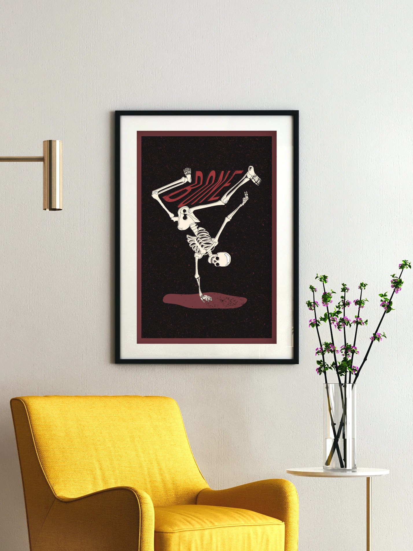 Breakdancing Skeleton Digital Print, Halloween Themed Skeleton Décor ...