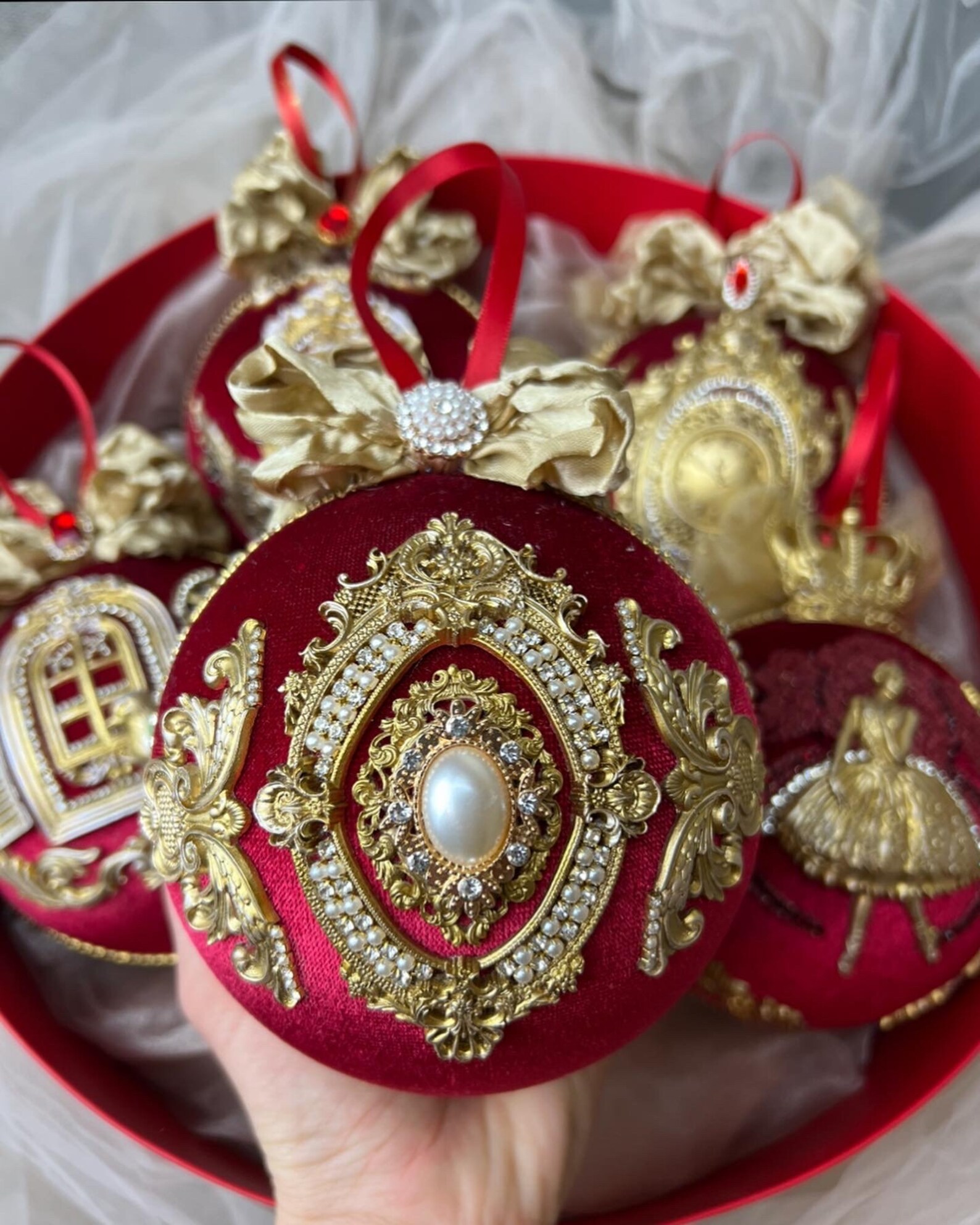 Ruby Treasure Christmas Ornaments - Etsy
