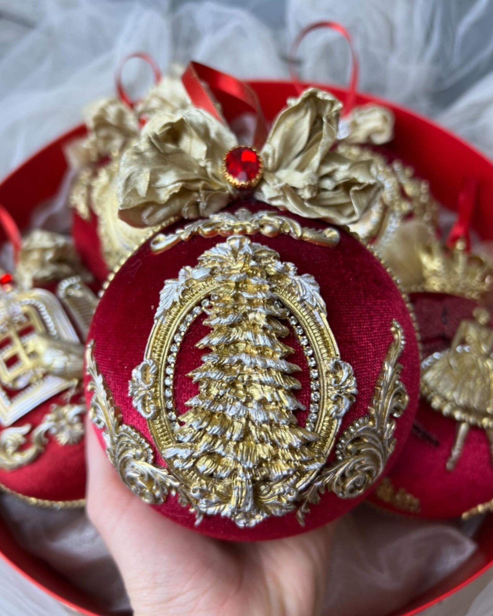 Ruby Treasure Christmas Ornaments - Etsy