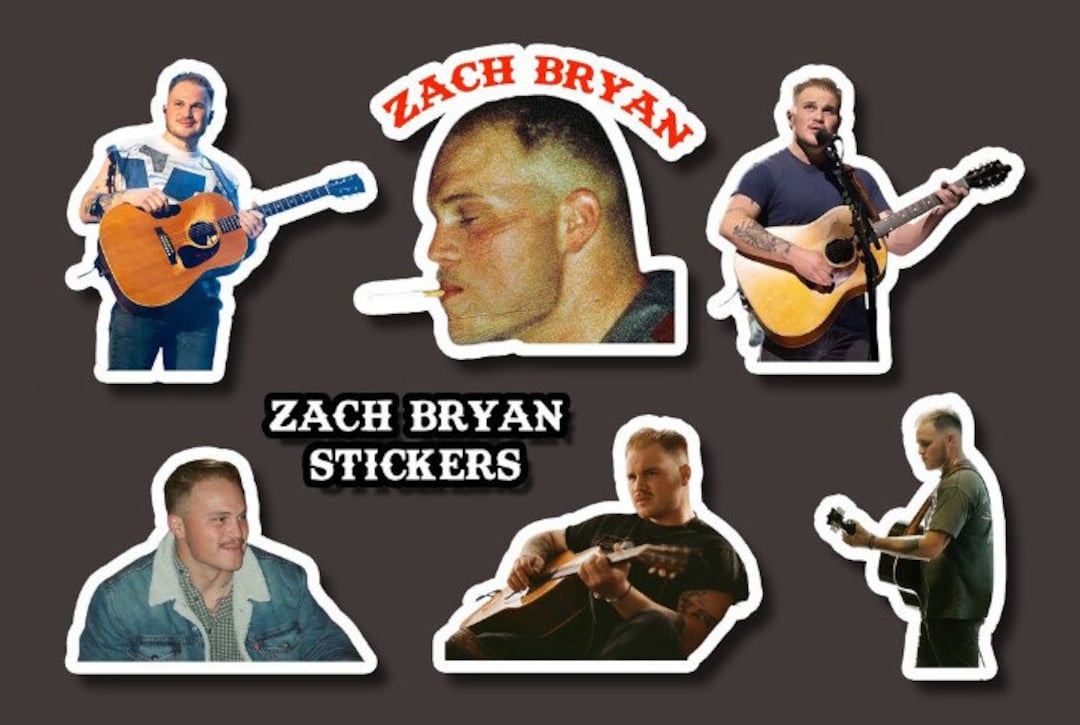 Zach Bryan Sticker Pack Zach Bryan Vinyl Stickers Zach Bryan - Etsy
