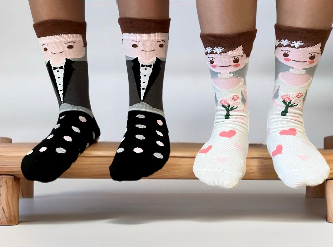 Bride and Groom Funny Socks for Wedding Day Bridal Shower Bachelorette Bachelor Party Engagement ...