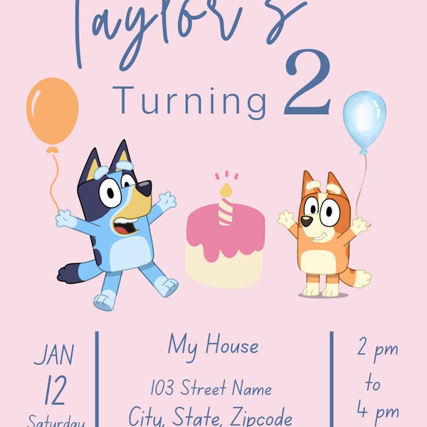 Bluey Birthday Facebook Cover - Etsy