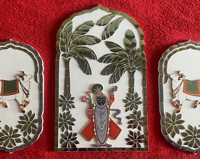 Art Hub Jaipur Thikri Glass Work Handmade Shreenath JÏ Painting - Etsy