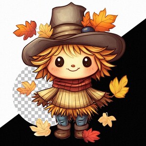 Kawaii Fall Cute Autumn Clipart Bundle Fall Vibes Transparent PNG ...