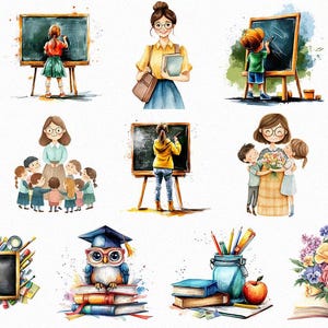 Happy Teacher Day Clipart, Back to School PNG, Teacher's Day ...