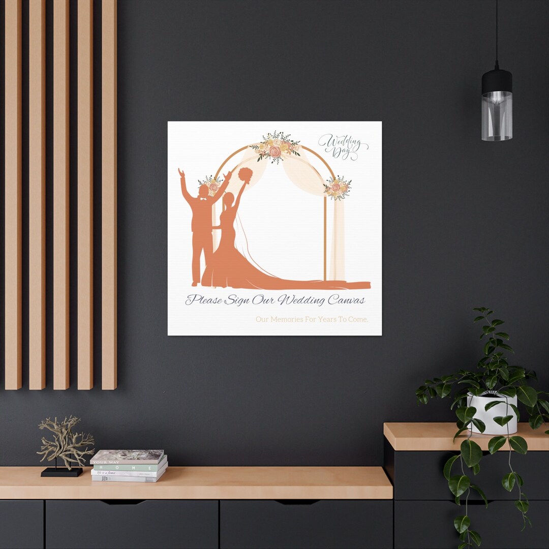 Wedding Autograph Canvas Wedding Day Bride Groom Marriage - Etsy