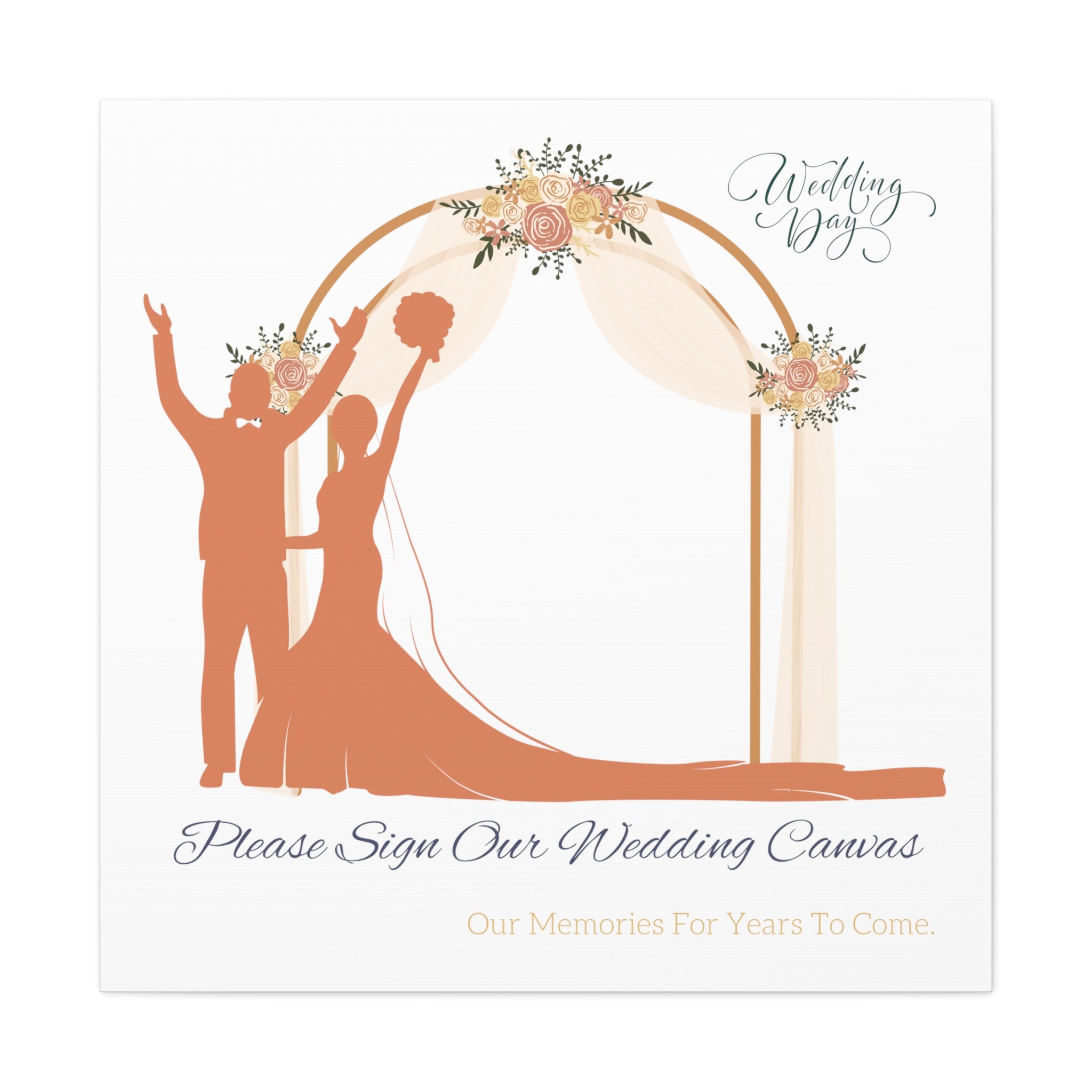 Wedding Autograph Canvas Wedding Day Bride Groom Marriage - Etsy