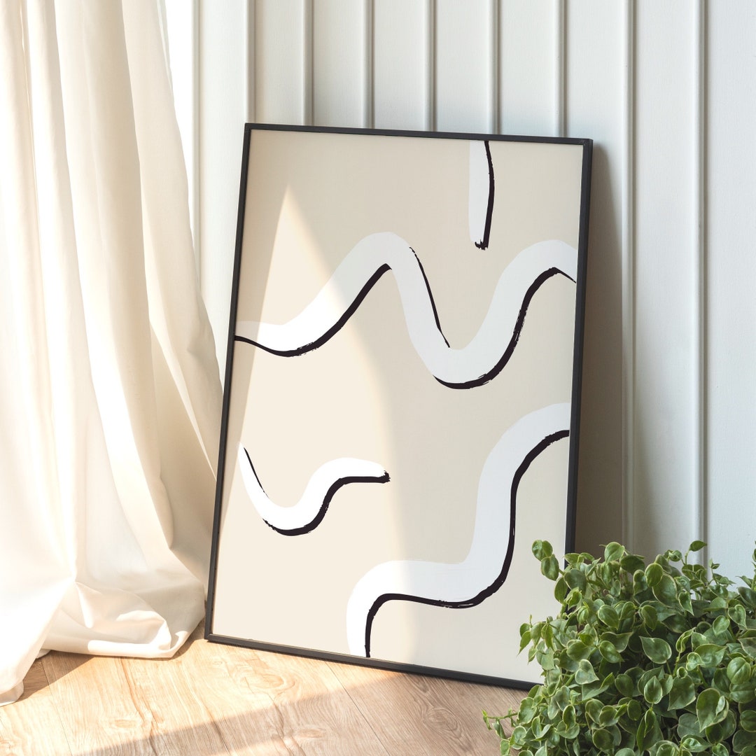 Neutral Pattern Wall Prints | Retro Wall Print Retro Design Simple ...