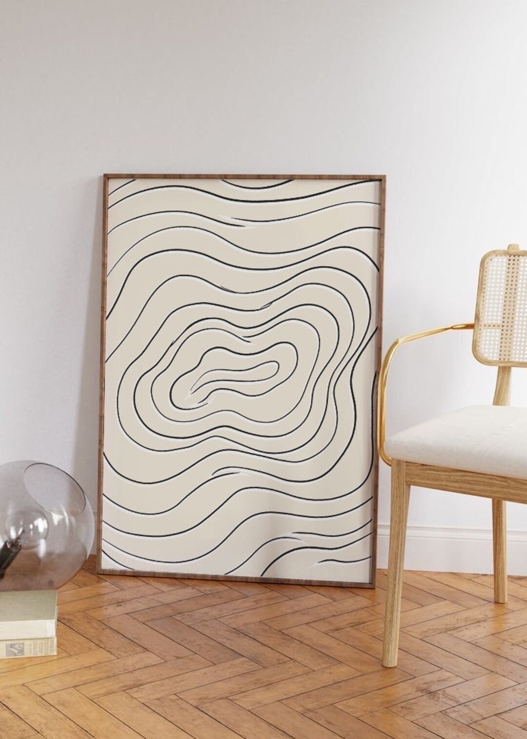 Neutral Retro Swirl Wall Prints | Pattern Wall Print Retro Design ...