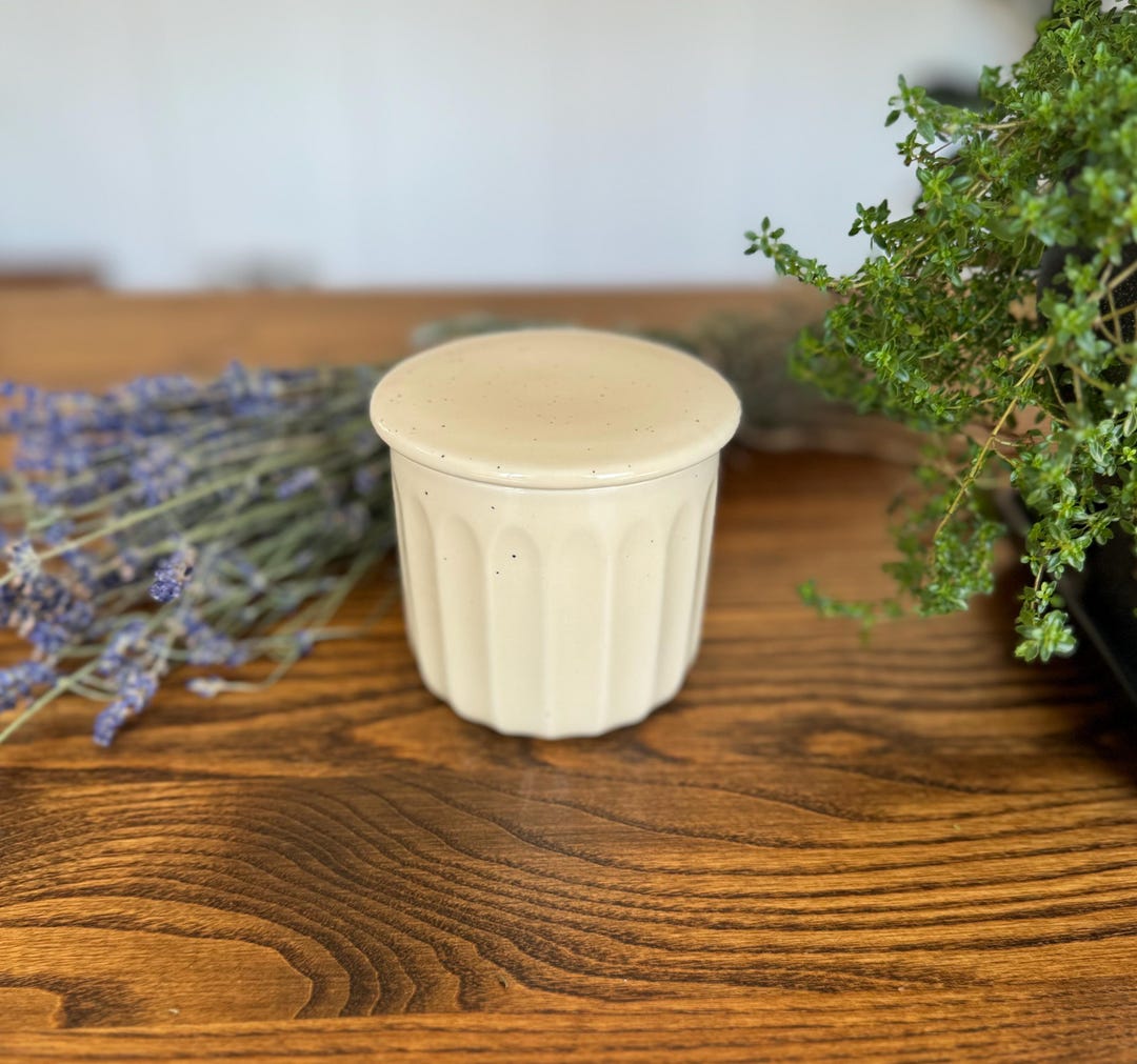 Cream Fluted French Butter Keeper, Best Seller, French Butter Crock ...