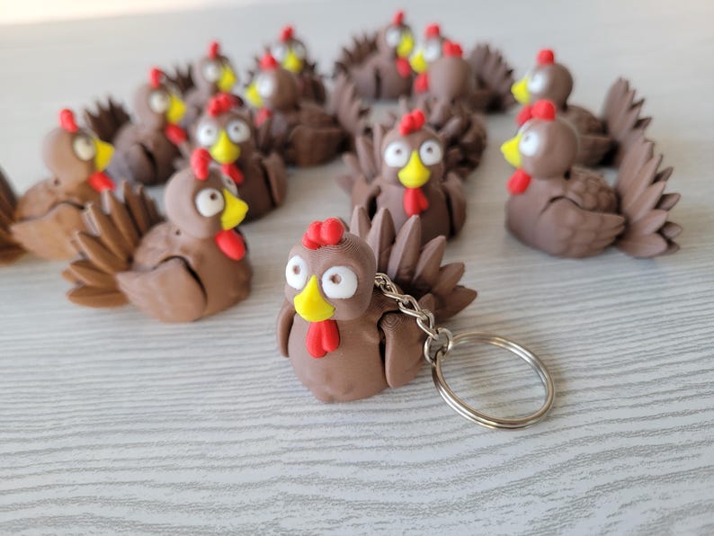 3D Printed Articulating Turkey- Thanksgiving Decor Fidget Toy Funny ...