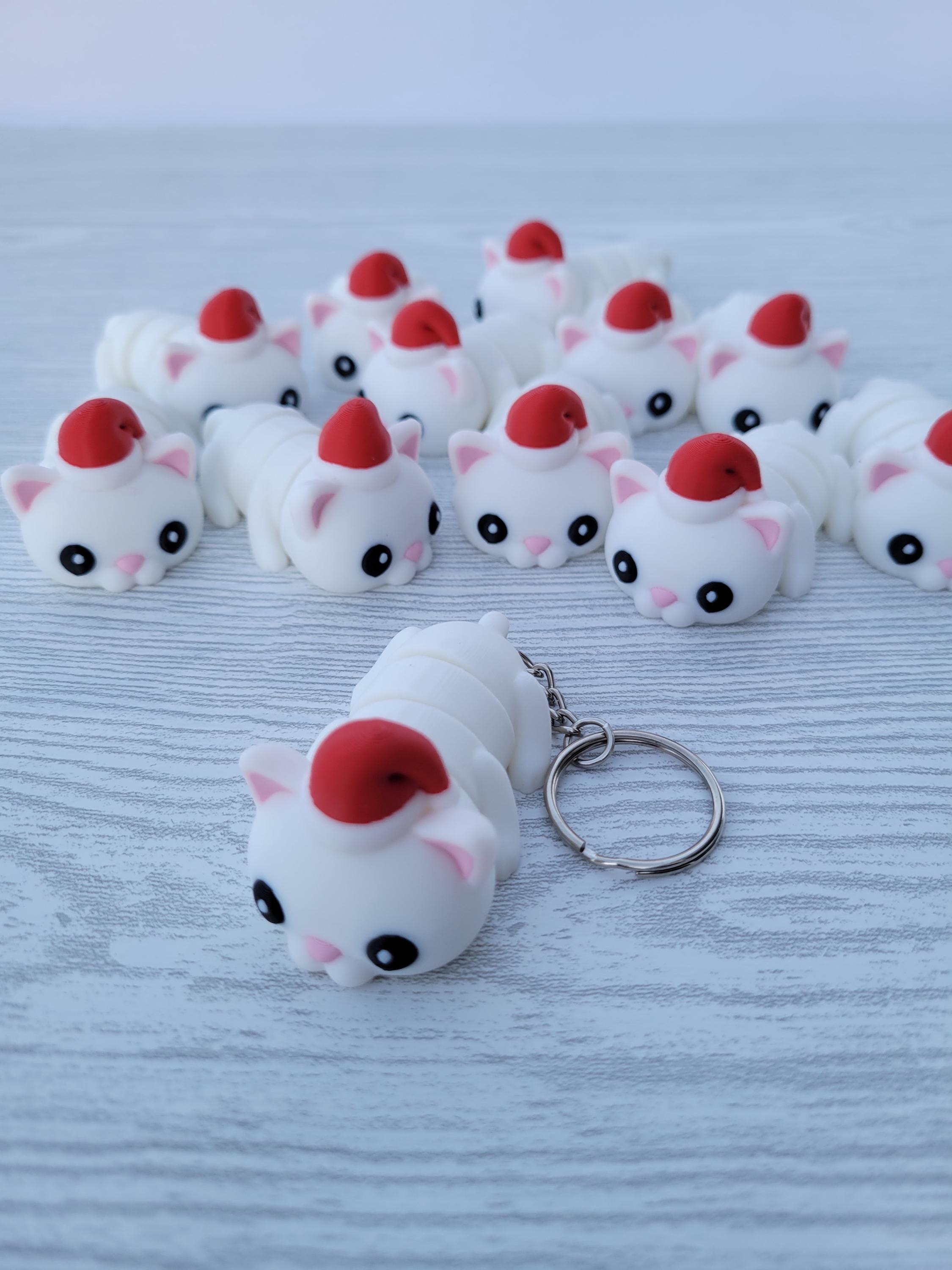 3D Printed Articulating Cat: Mini Fidget Toy Keychain - Etsy