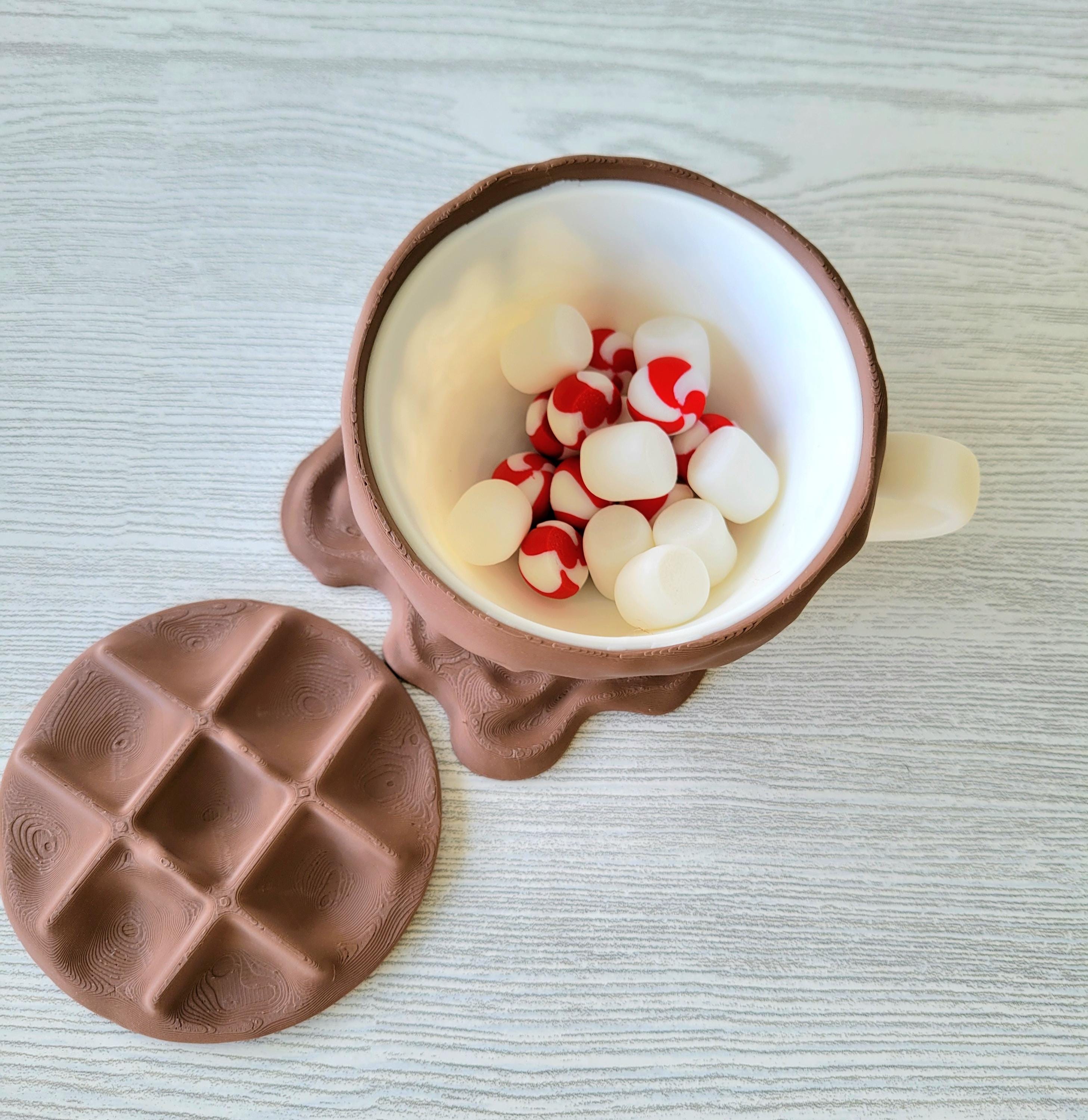 3D Printed Hot Cocoa Tic Tac Toe Game: Desk Decor, Family Gift ...