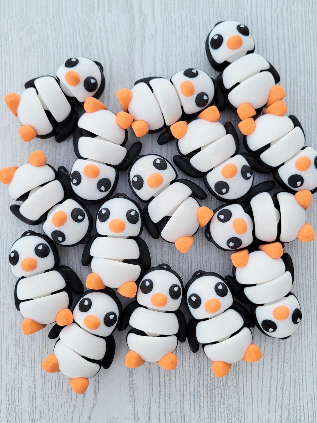 3D Printed Articulating Penguin Fidget Toy Keychain - Etsy