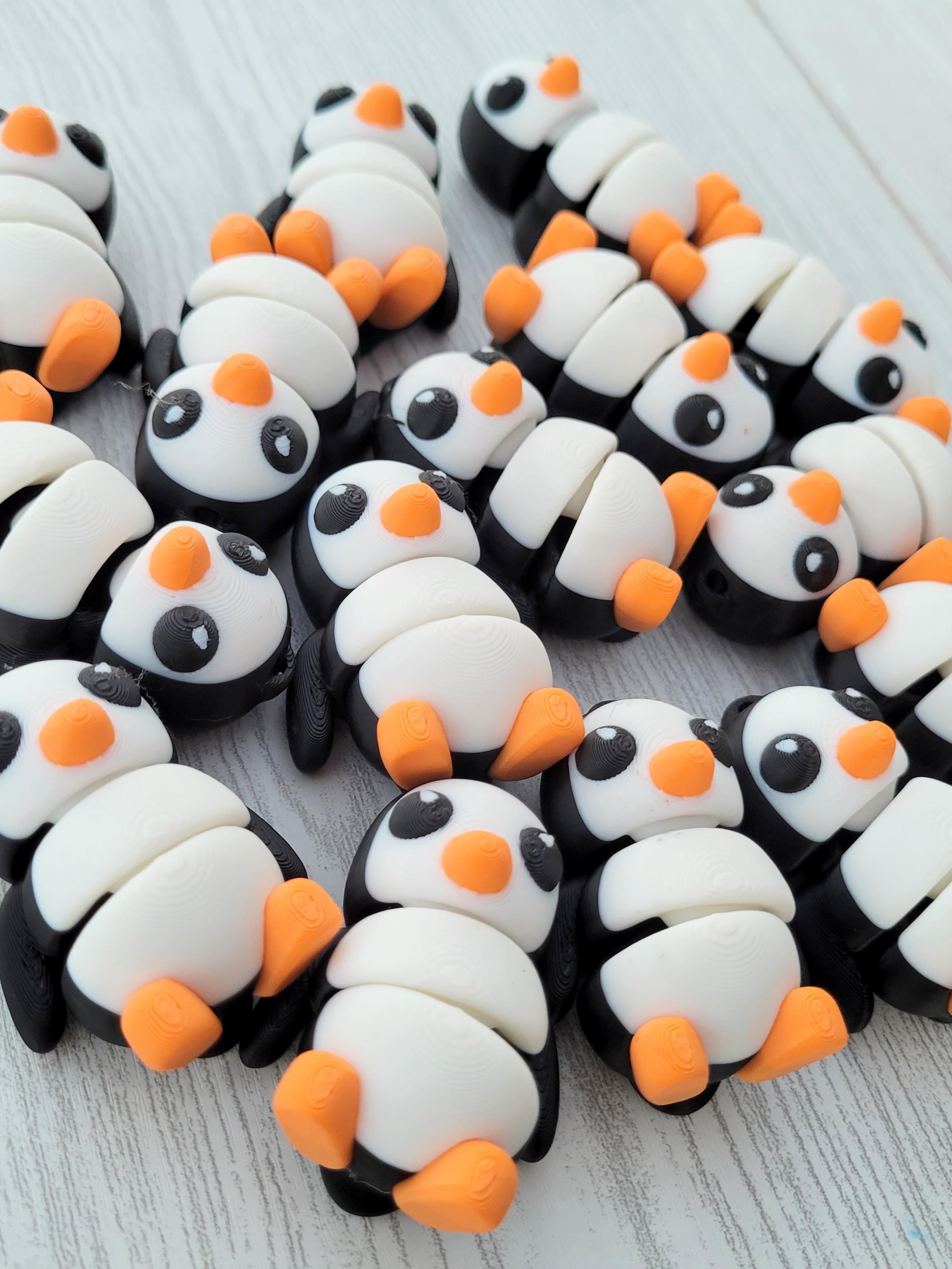 3D Printed Articulating Penguin Fidget Toy Keychain - Etsy