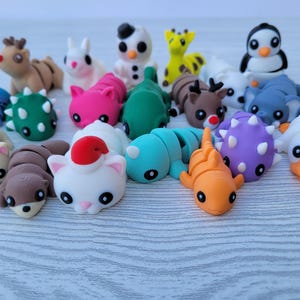 3D Printed Articulating Mini Animals: Sensory Fidget Toy, Party Favors ...