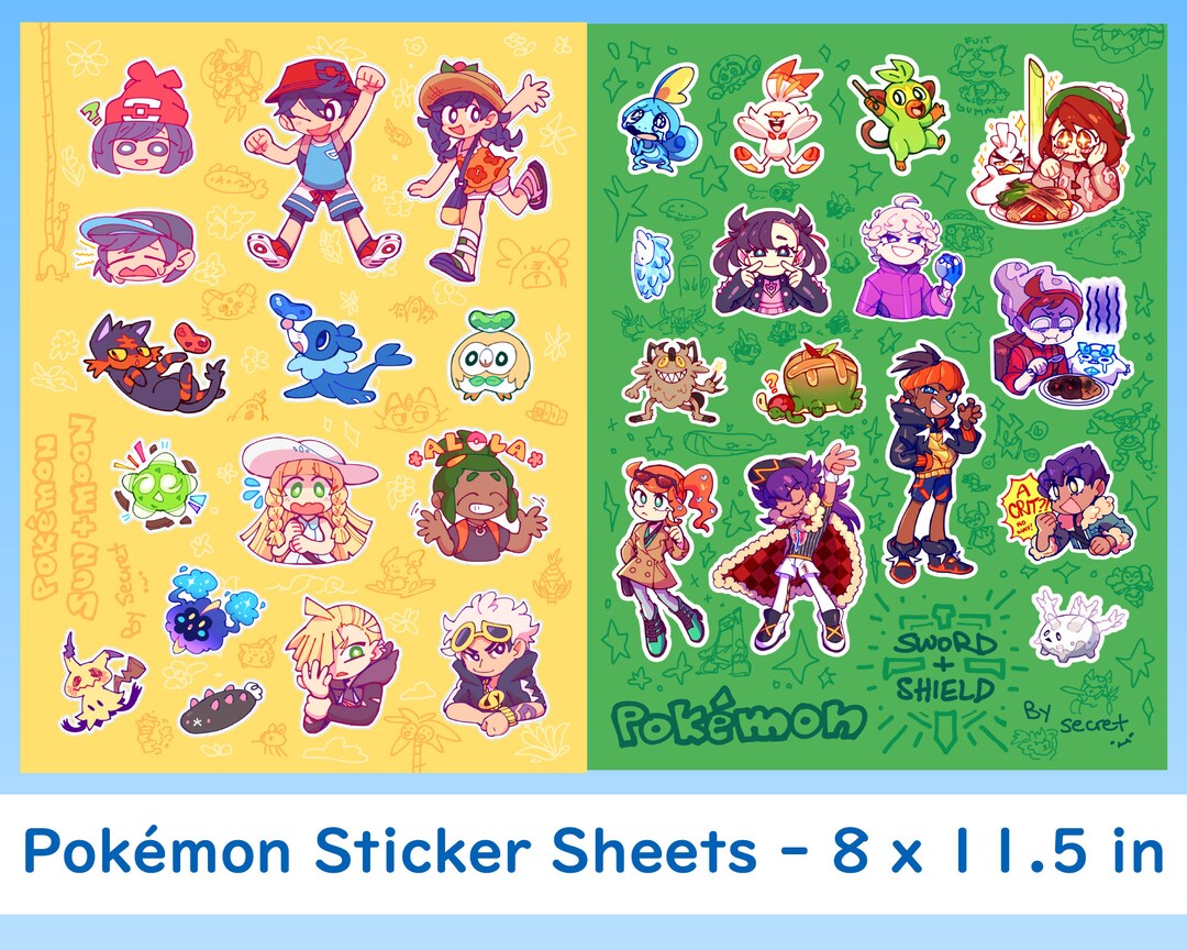 RETIRING STICKER SHEETS Pokemon Alola & Galar - Etsy