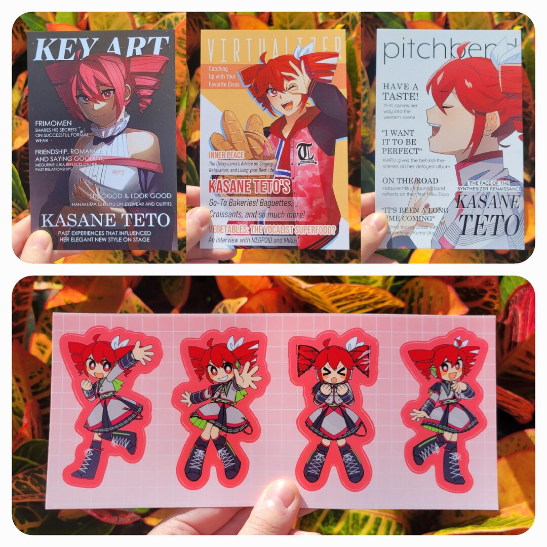 PRINTS - Vocaloid - Kasane Teto Magazine 4x6 Print Set + Sticker Bundle ...