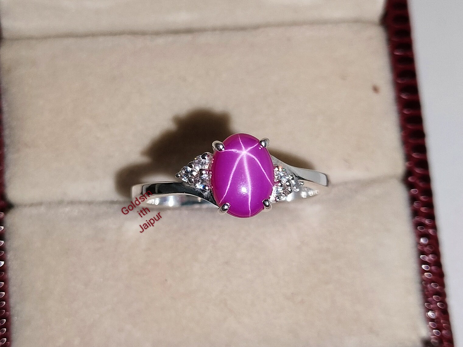 Pink Star Sapphire Ring Engagement Ring Star Gemstone Ring - Etsy