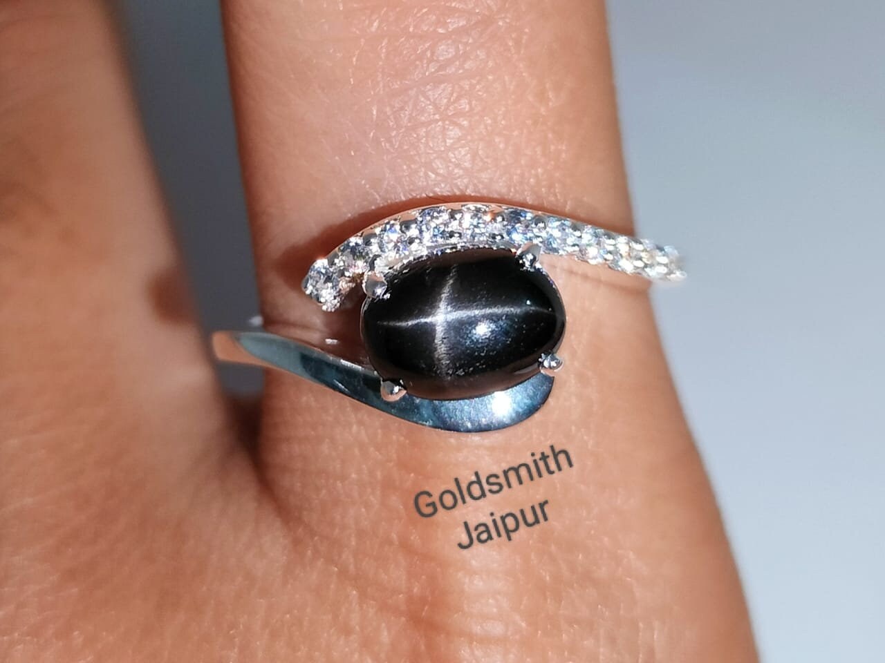 Genuine Black Star Sapphire Ring Black Star Ring 925 - Etsy