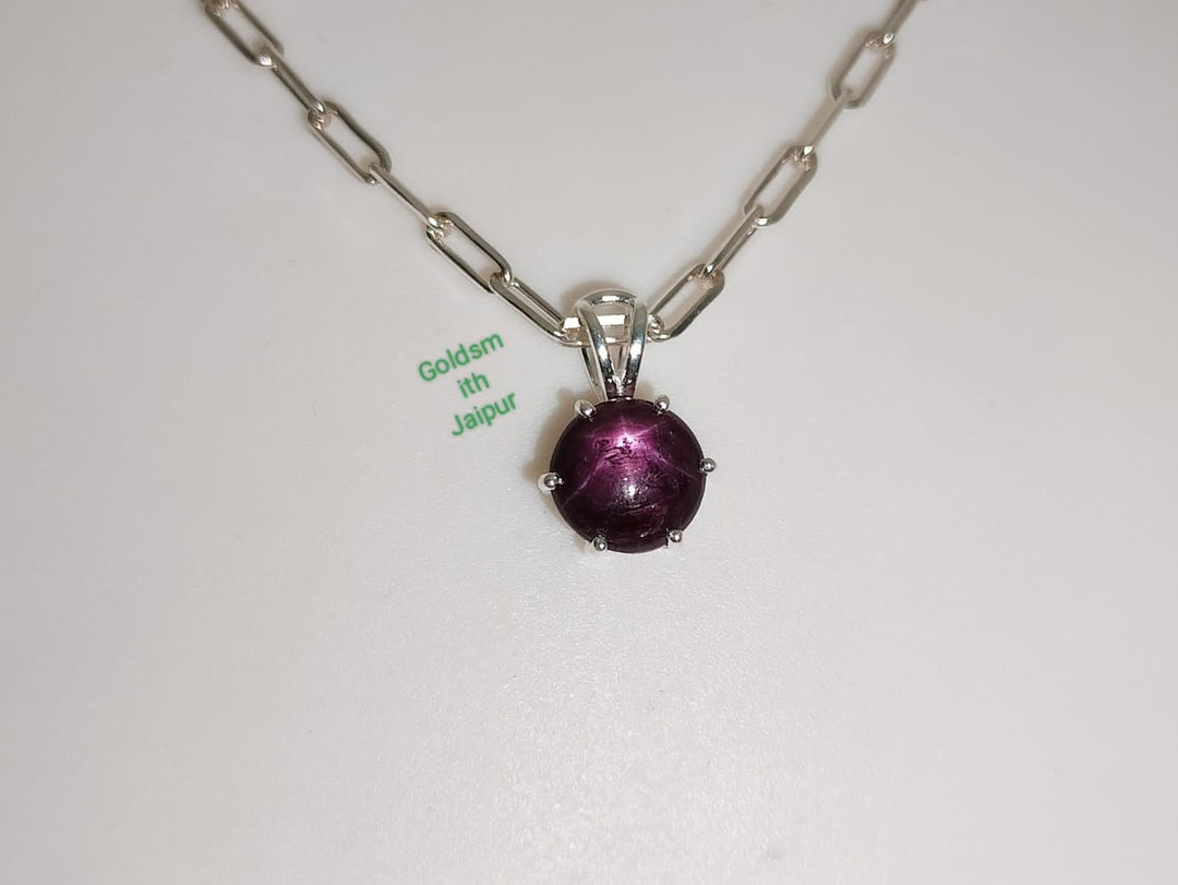 Natural Star Ruby Necklace Pendant Silver Jewelry 925 - Etsy