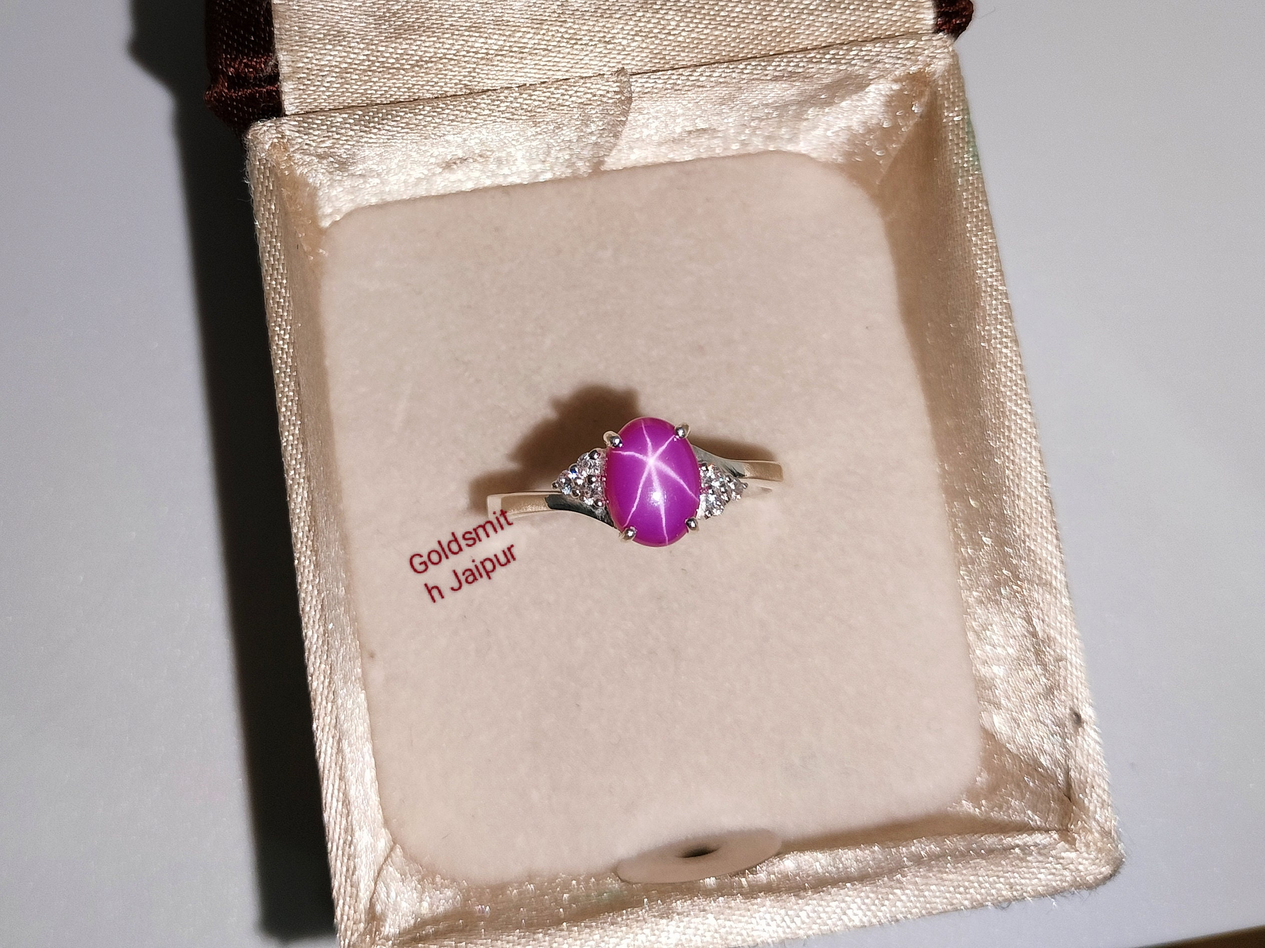 Pink Star Sapphire Ring Engagement Ring Star Gemstone Ring - Etsy