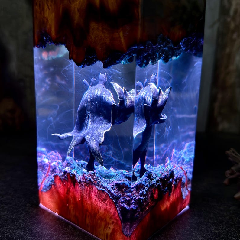SUPER Hero Resin Lamp, Custom Epoxy Night Light, Diorama Table Lamp ...