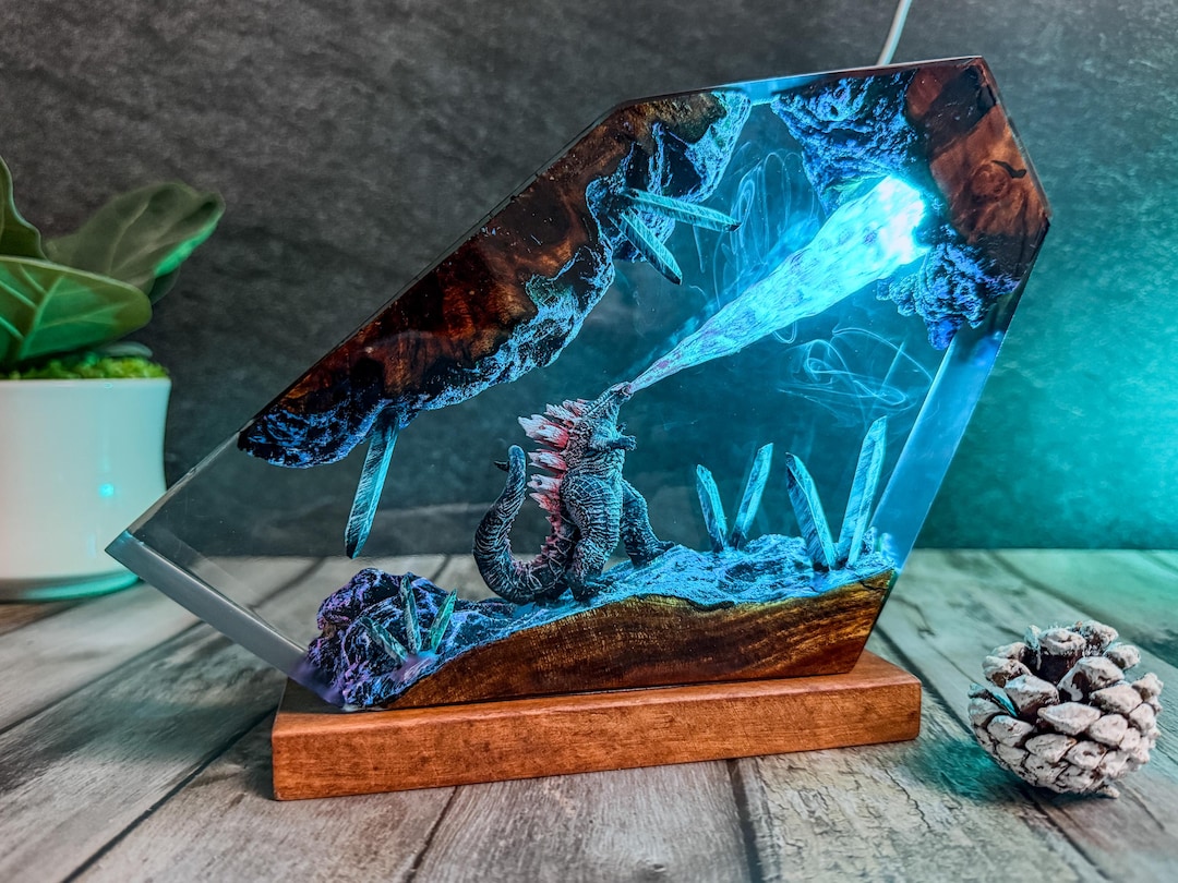 King Monster Resin Lamp, Monster Night Light, Epoxy Wooden Lamp ...