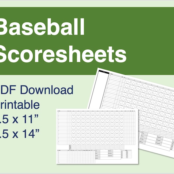 Baseball Scorecard Template - Etsy