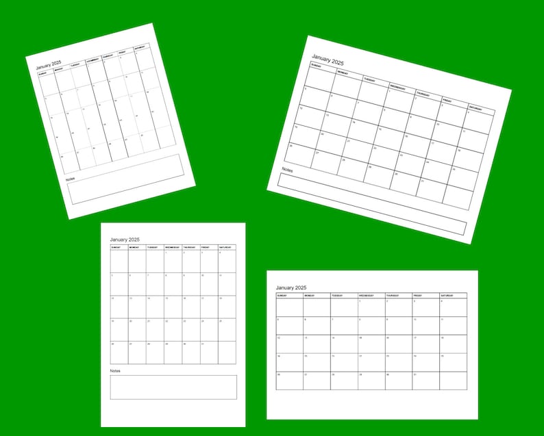 2025 Calendar Templates: Editable MS Word & PDF (digital Download) - Etsy