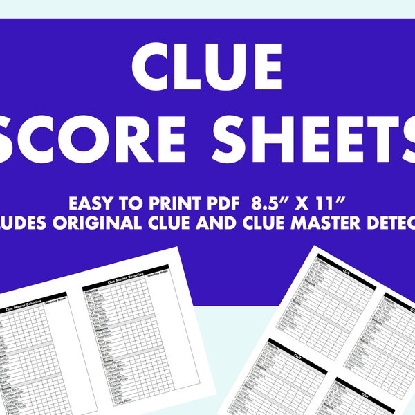 Cluedo Printable Sheets - Etsy UK