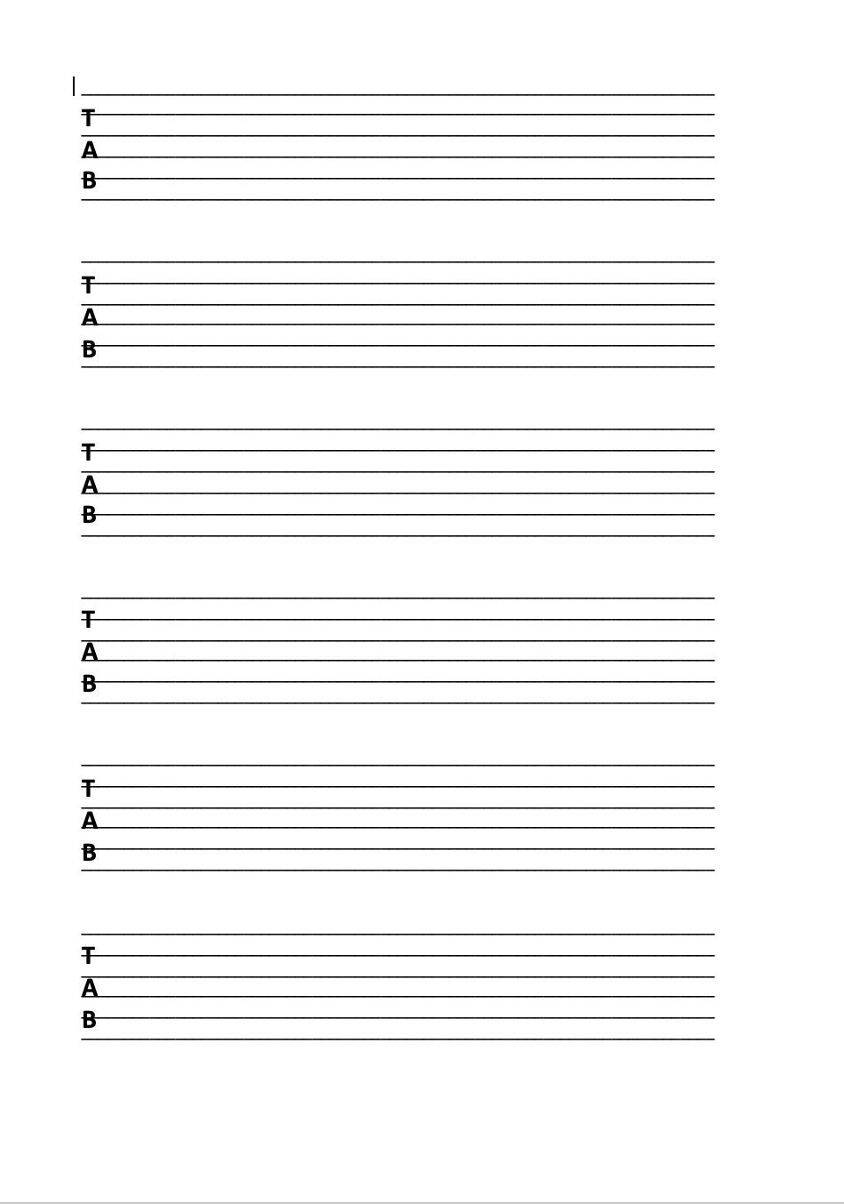 Guitar Tab Sheet Blank Paper - Downloadable and Printable PDF - A4 and ...
