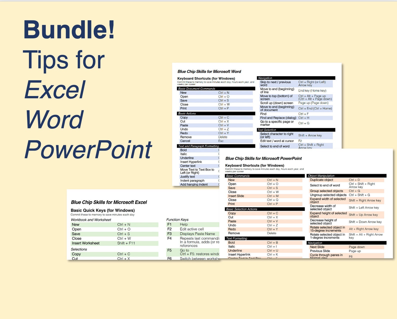 Microsoft Office Keyboard Shortcuts: Excel, Word, Powerpoint (PDF ...