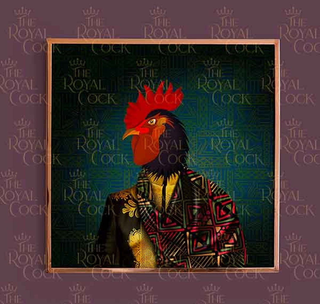 ARTE DIGITAL El gallo real africano con un traje - Etsy España