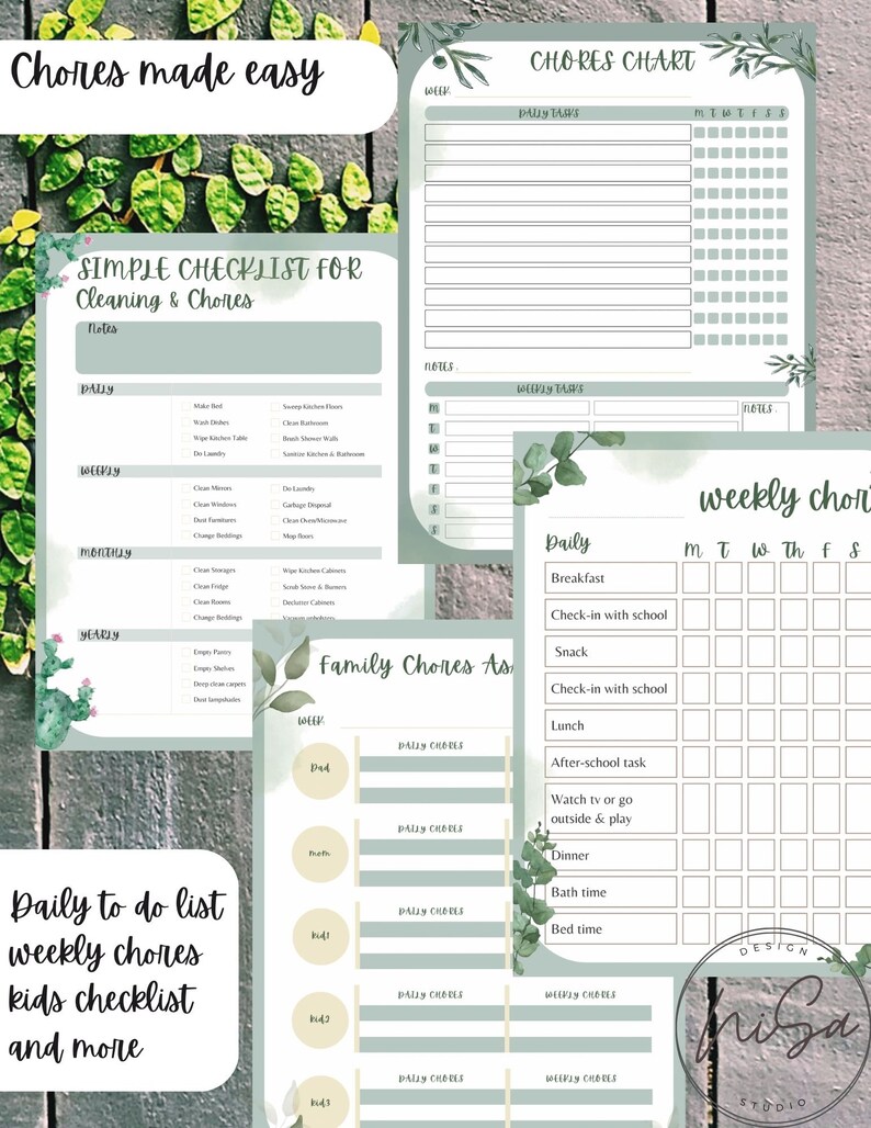 Weekly Chores and Cleaning Printable - Etsy