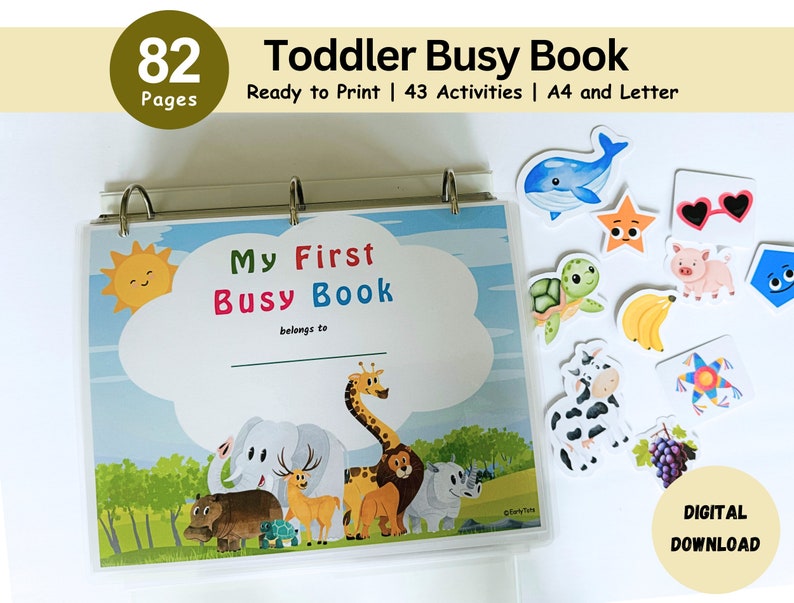 Busy Book, Toddler Busy Book Printable, Toddler Learning Binder ...