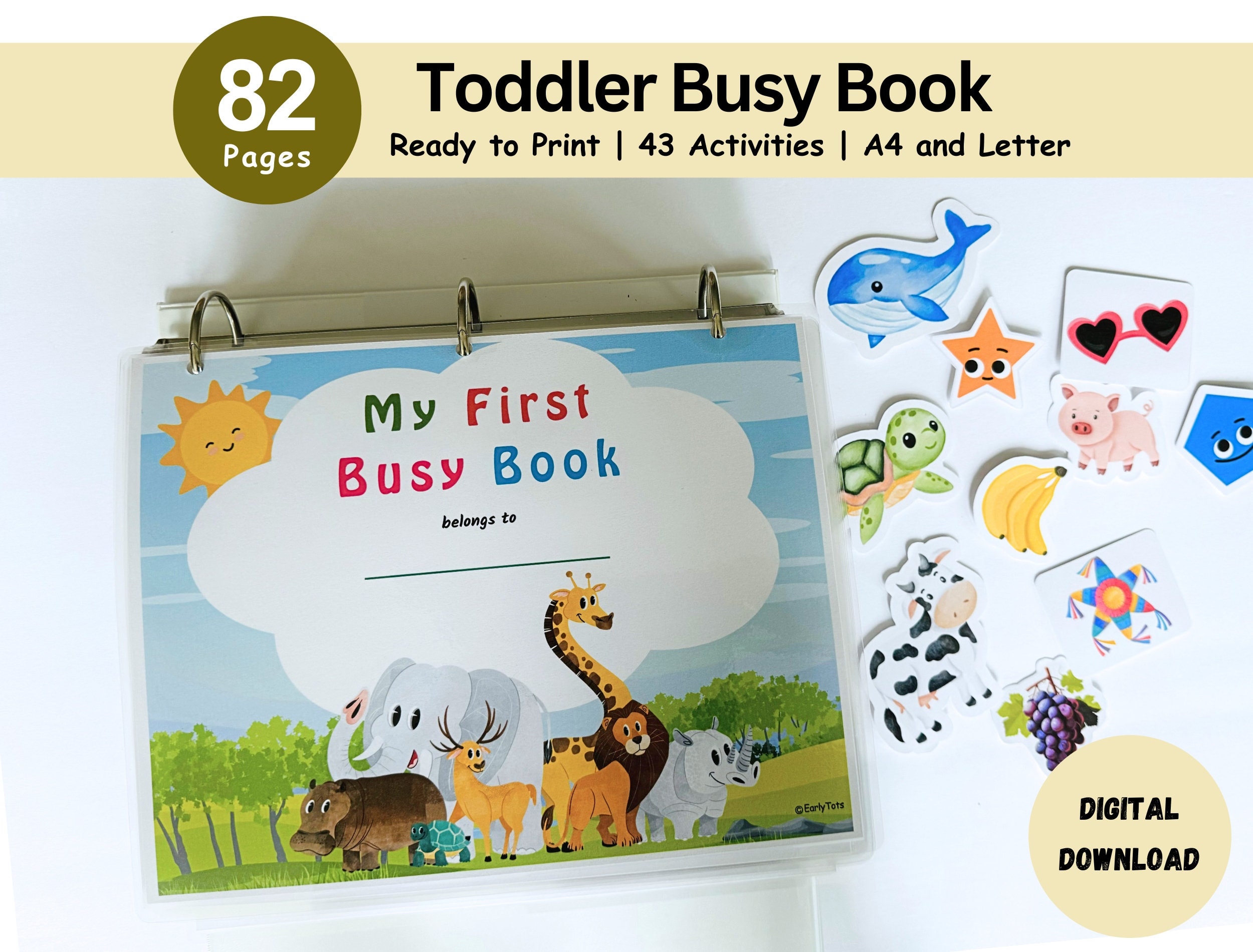 Busy Book, Toddler Busy Book Printable, Toddler Learning Binder ...