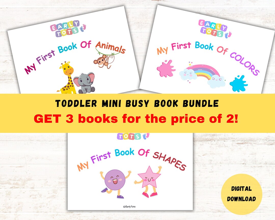Toddler Busy Book BUNDLE, Book of Colors, Shapes and Animals, Toddler ...