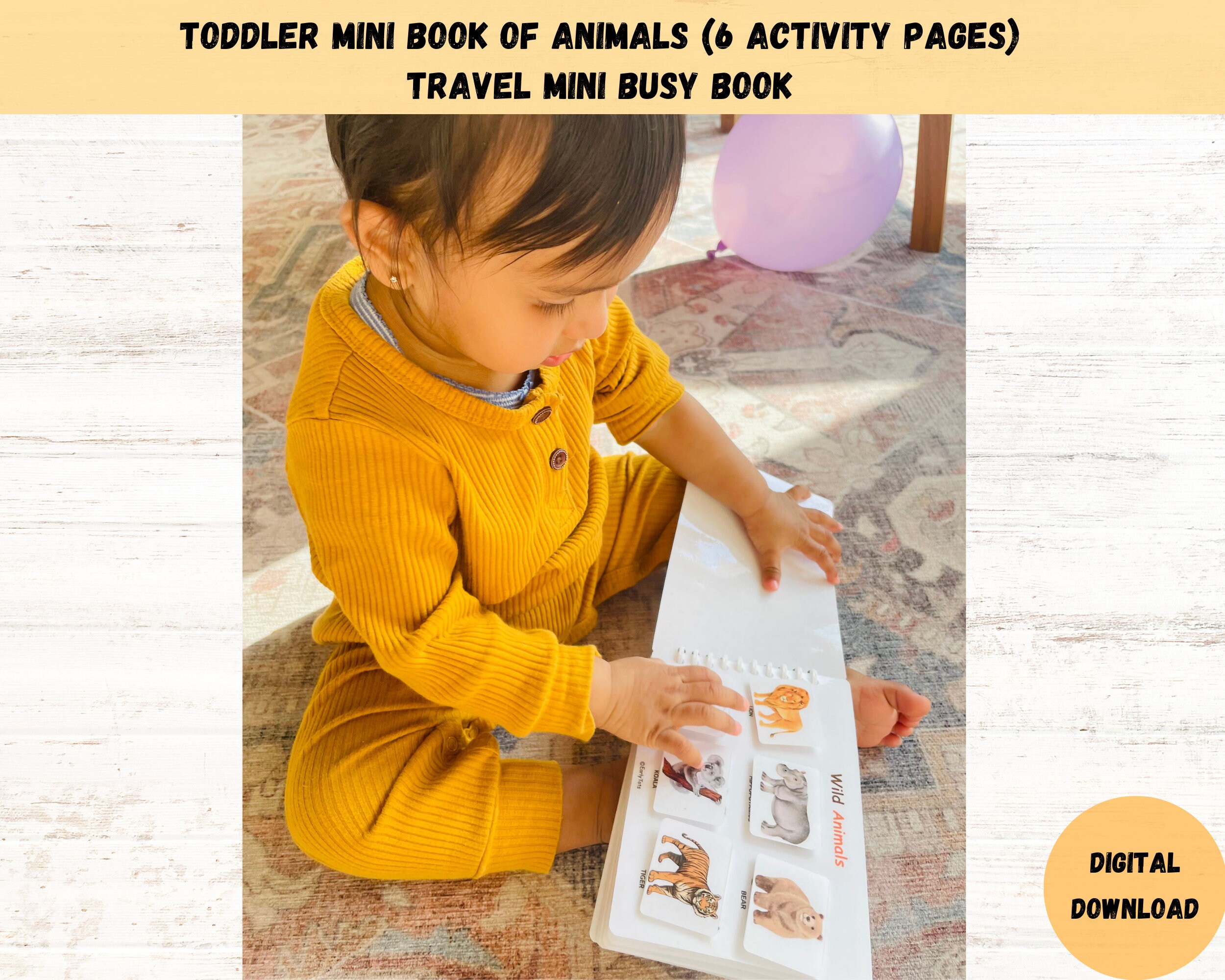 My First Book of Animals, Toddler Busy Book, Mini Animal Busy Book for ...