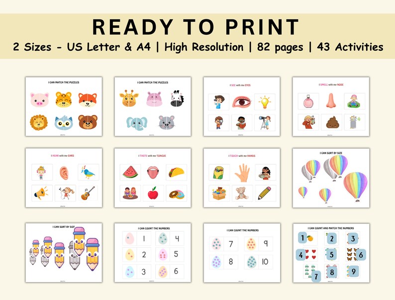 Busy Book, Toddler Busy Book Printable, Toddler Learning Binder ...