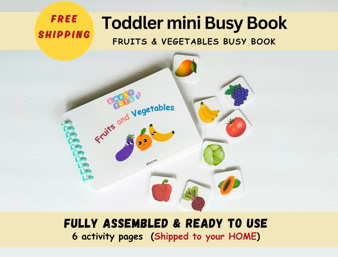 Busy Book Fruits, Toddler Busy Book, Fully Assembled, Travel Activity ...