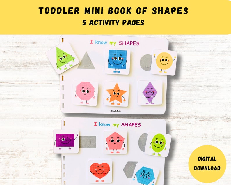 Busy Book Shapes, Toddler Busy Book, Shapes Mini Busy Book for Toddlers ...