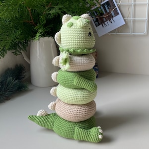 Dragon Stacking Crochet Pattern, Crochet Ring Tower, Sorting Toy - Etsy