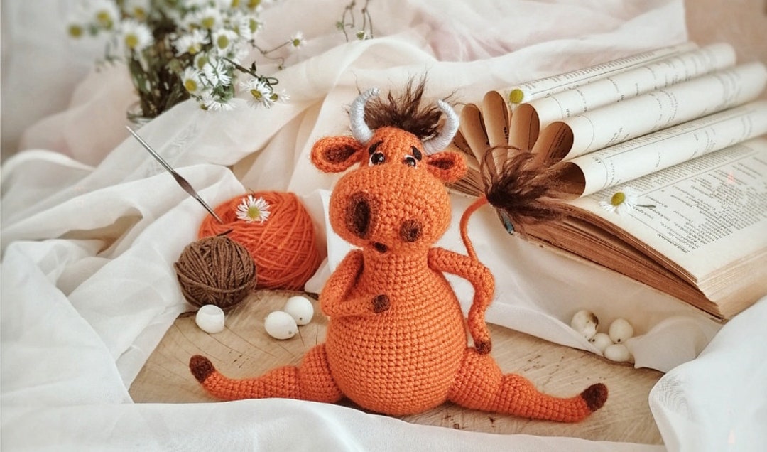 Crochet Bull Amigurumi Pattern, Funny Cow Crochet Pattern, Cute Crochet ...
