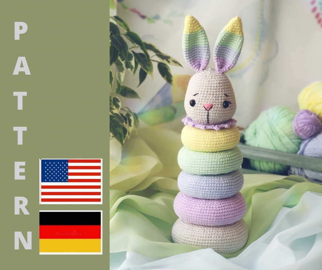 Crochet Pattern Pyramid Rabbit, Stacking Educational Toy With Rings ...