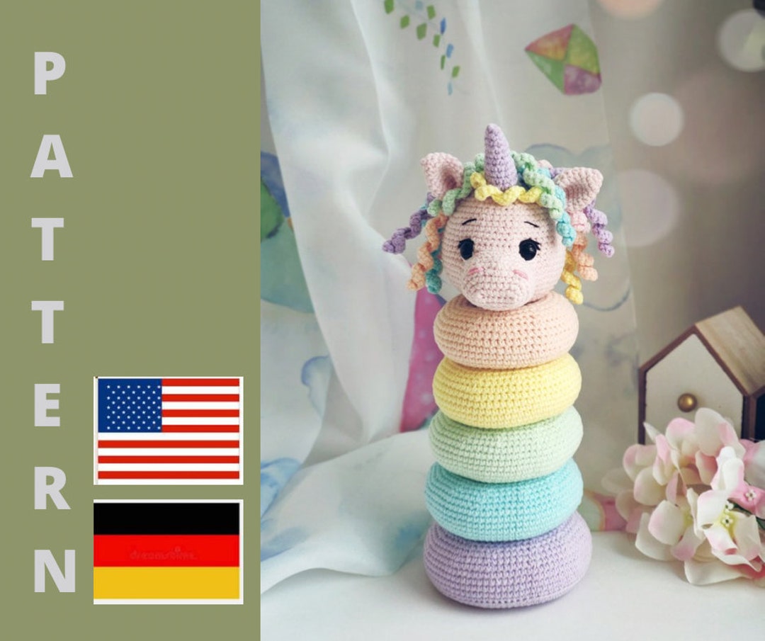 Unicorn Stacking Crochet Pattern, Crochet Ring Tower, Sorting Toy - Etsy
