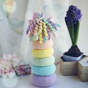 Unicorn Stacking Crochet Pattern, Crochet Ring Tower, Sorting Toy - Etsy