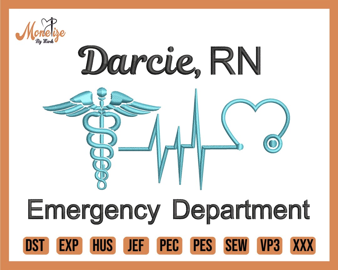 Personalized Nurse Emrboidery Designs, Custom Credential Machine ...