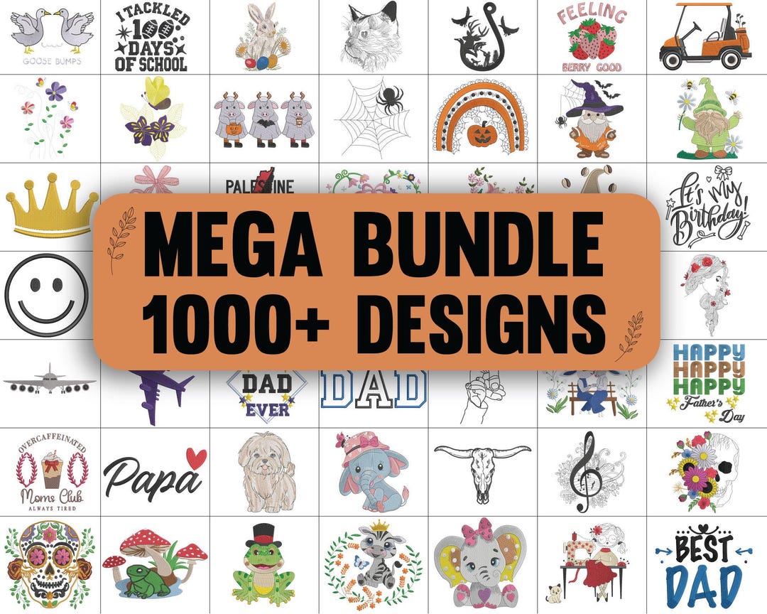 1000 Exceptional Embroidery Design, Entire Shop Machine Bundle ...
