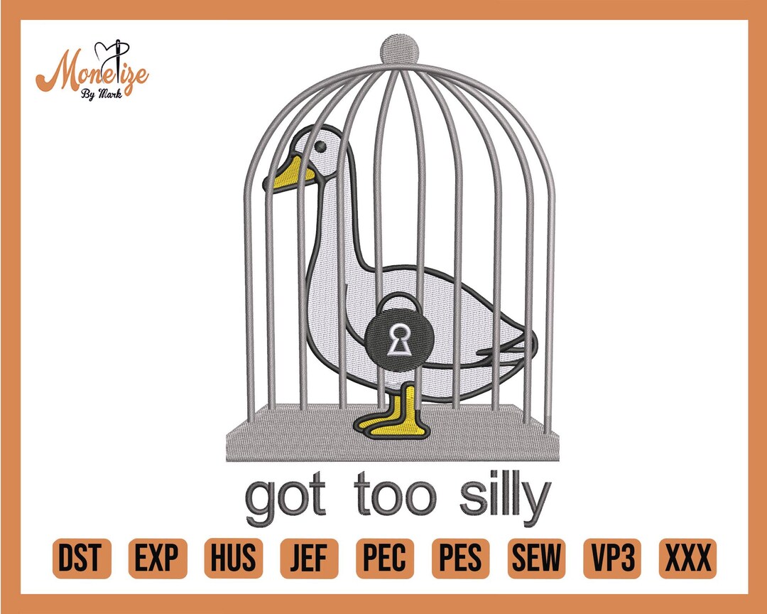 Silly Goose Embroidery Design, Got Too Silly Machine Embroidery Pattern ...